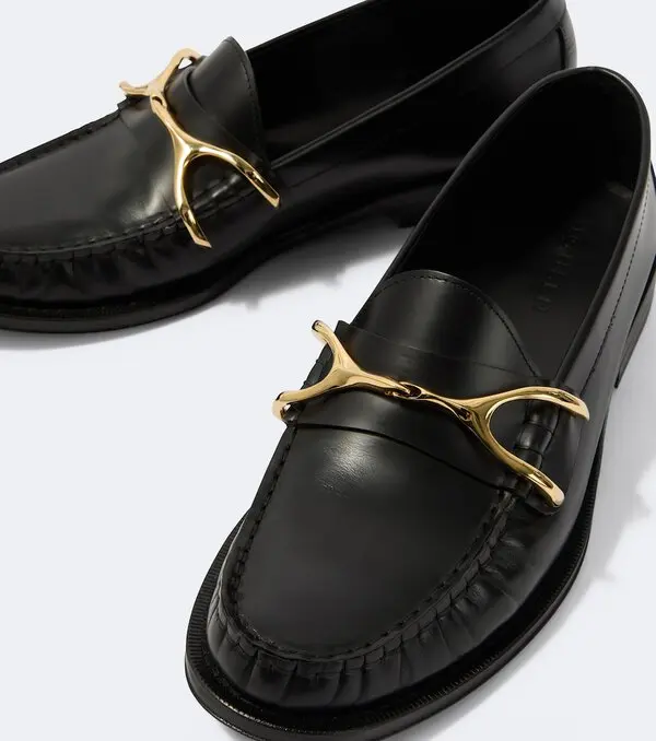Alexander McQueen Wishbone Leather Loafers