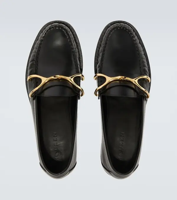 Alexander McQueen Wishbone Leather Loafers