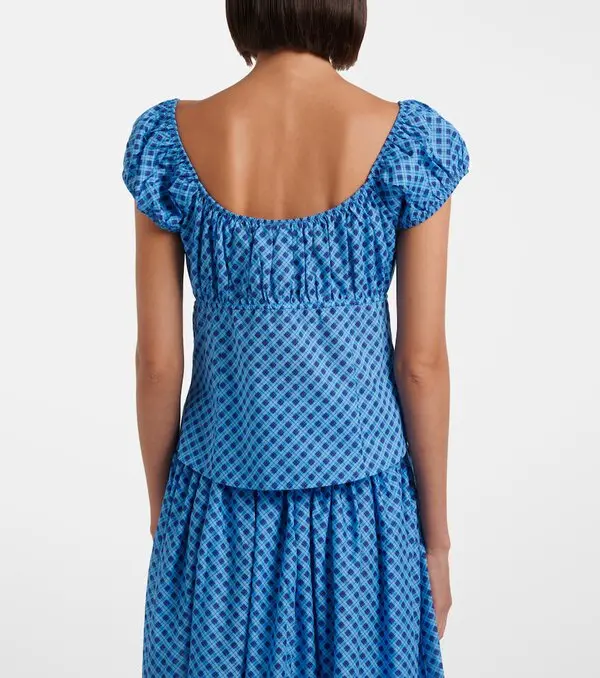 MONTCE Millie Plaid Cotton Top - Blue