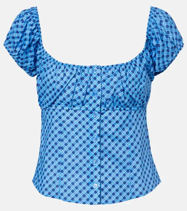 MONTCE Millie Plaid Cotton Top - Blue