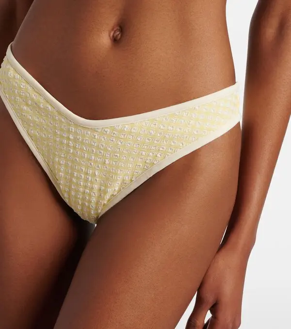 MONTCE Polly Gingham Bikini Bottoms - Yellow