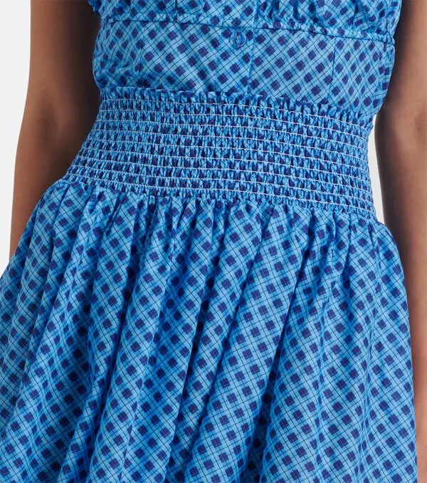 MONTCE Millie Plaid Cotton Maxi Skirt - Blue