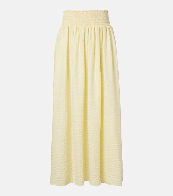 MONTCE Maxi Skirt With Gingham Checks - Yellow