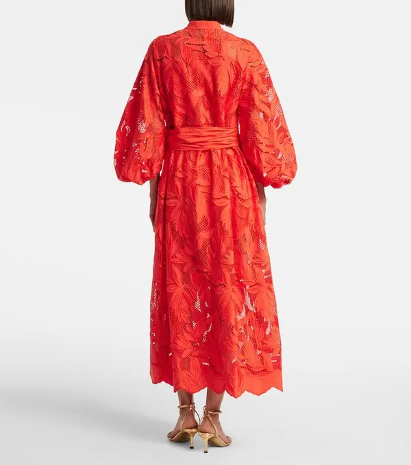 Erdem Embroidered Mesh Midi Dress