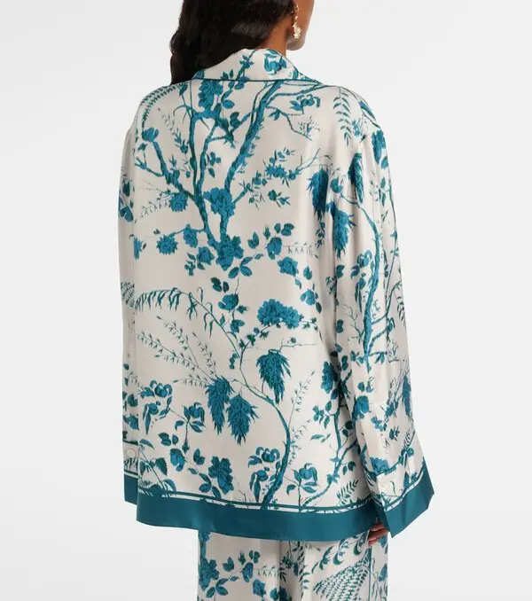 Erdem Floral Silk Pajama Shirt