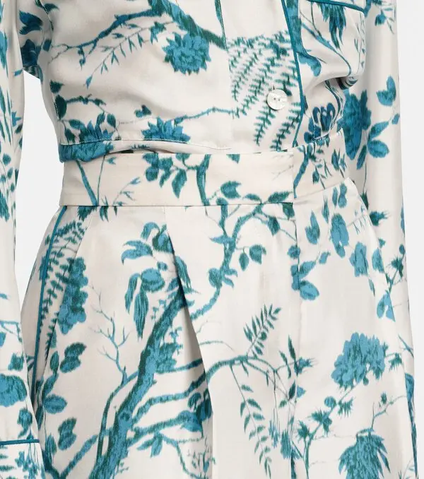 Erdem Floral Silk Pajama Pants
