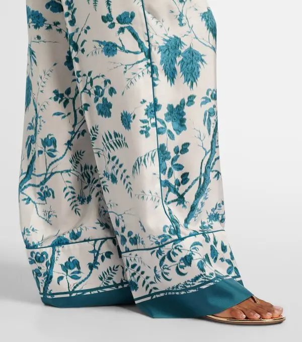 Erdem Floral Silk Pajama Pants