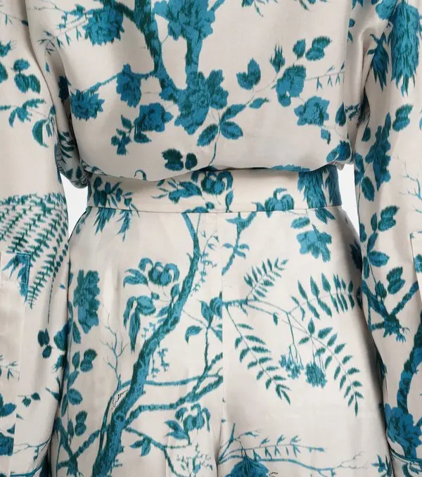 Erdem Floral Silk Pajama Pants
