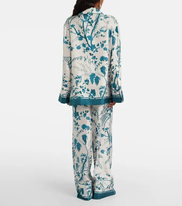 Erdem Floral Silk Pajama Pants
