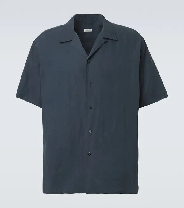 A.PRESSE Vintage Silk And Linen Shirt - Blue