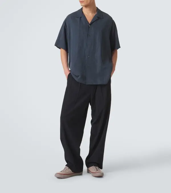 A.PRESSE Vintage Silk And Linen Shirt - Blue