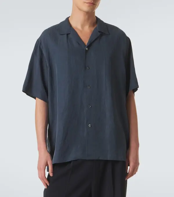 A.PRESSE Vintage Silk And Linen Shirt - Blue