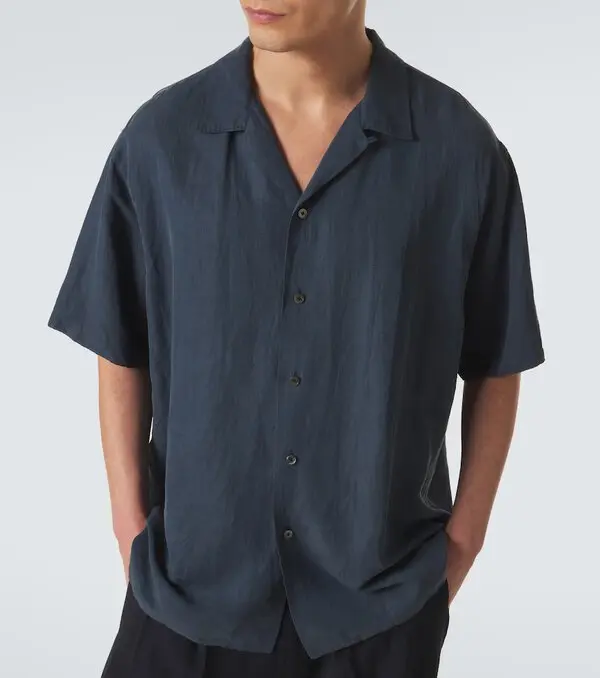 A.PRESSE Vintage Silk And Linen Shirt - Blue