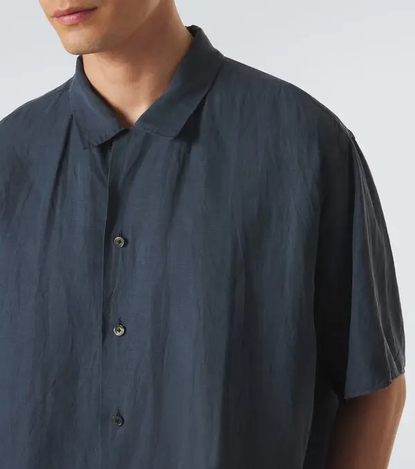 A.PRESSE Vintage Silk And Linen Shirt - Blue