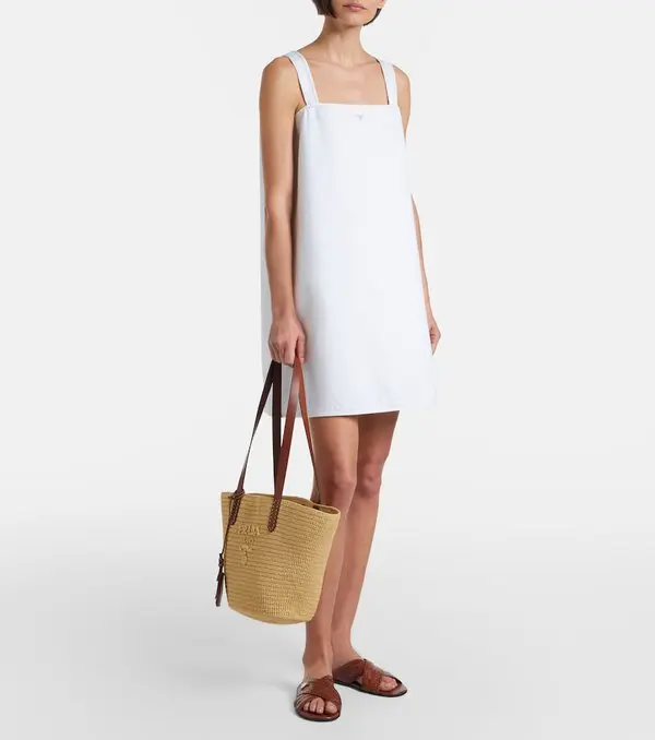 Prada Medium Raffia-effect Crochet Basket Bag