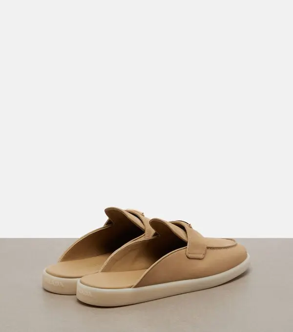 Prada Suede Almond Toe Mules