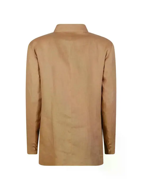 ACTUALEE Double-breasted Linen Jacket