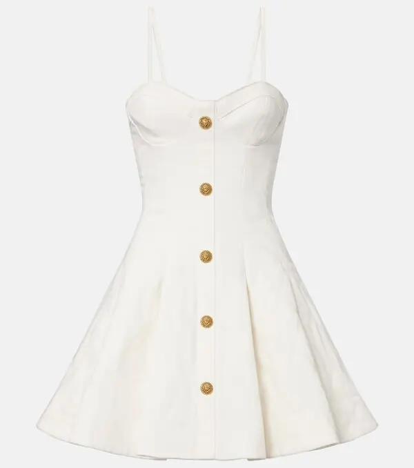 Balmain Denim Minidress - White
