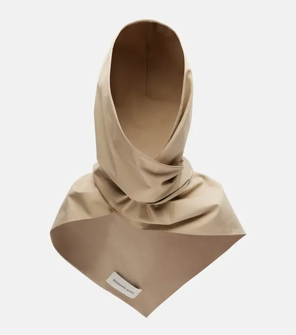 Nour Hammour Cotton Canvas Hood - Beige