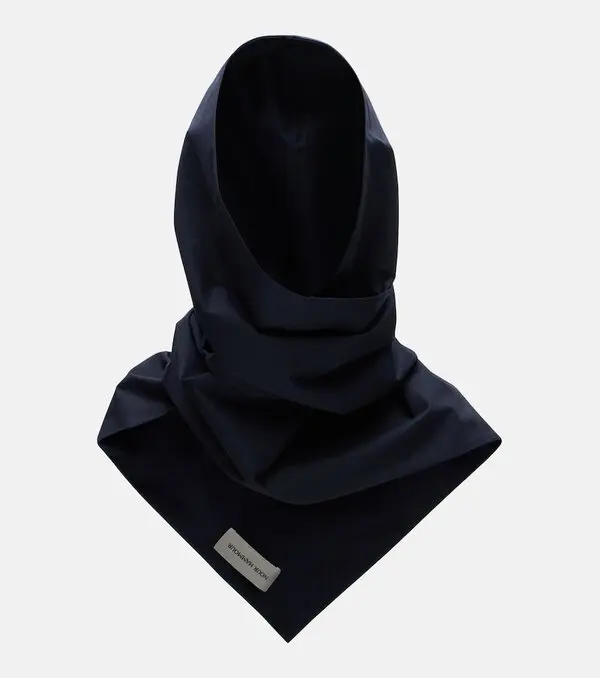Nour Hammour Cotton-blend Canvas Hood - Blue