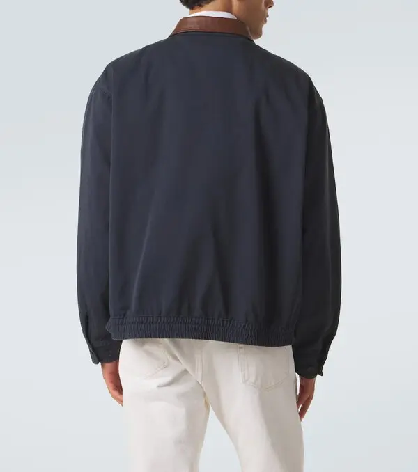 Prada Leather-trimmed Cotton Canvas Blouson Jacket