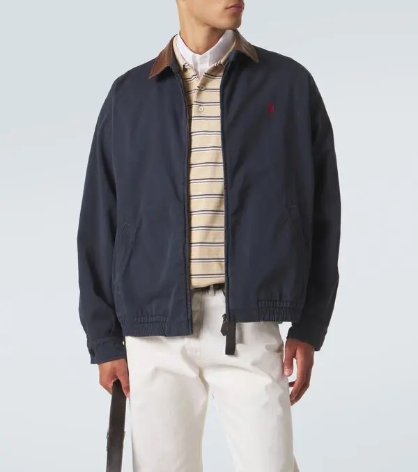 Prada Leather-trimmed Cotton Canvas Blouson Jacket