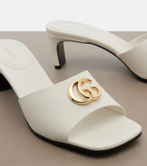 Gucci Double G Leather Mules