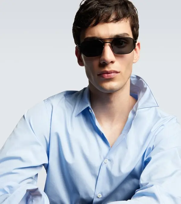 Prada Engraved Rectangular Sunglasses