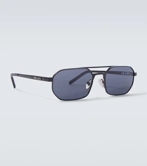 Prada Engraved Rectangular Sunglasses