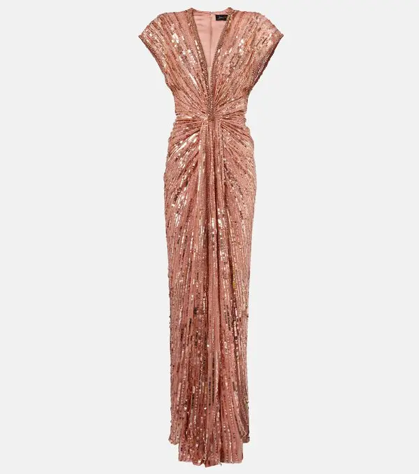 Jenny Packham Embellished Gown - Pink
