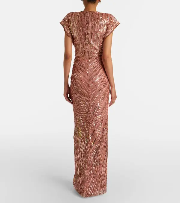 Jenny Packham Embellished Gown - Pink