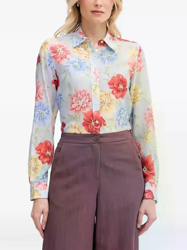 Gant Floral Print Long-sleeve Shirt - Blue