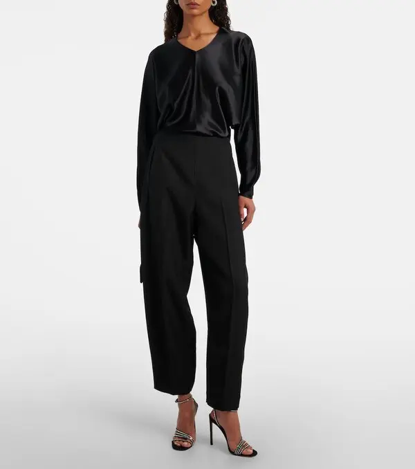 FFORME Yvette Barrel-leg Pants - Black