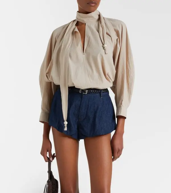 FRAME The Shell Denim Shorts - Blue