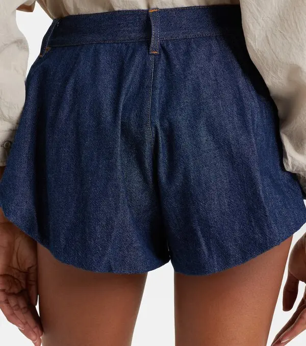 FRAME The Shell Denim Shorts - Blue