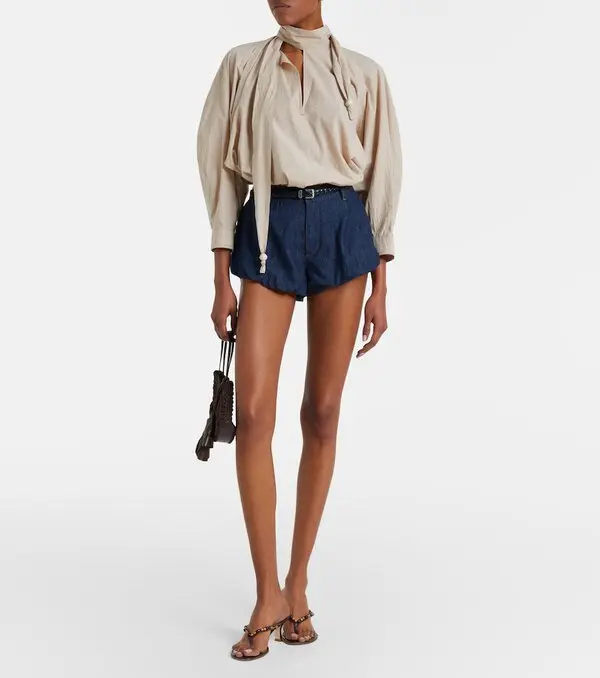 FRAME The Shell Denim Shorts - Blue