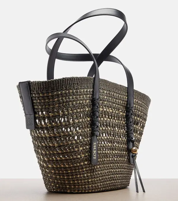 Loewe Braid Medium Basket Bag - Green
