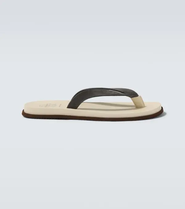 Brunello Cucinelli Suede Thong Sandals