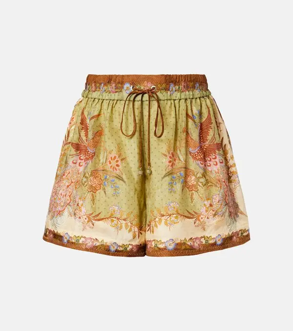 Zimmermann Indra Printed Silk Shorts - Multicoloured