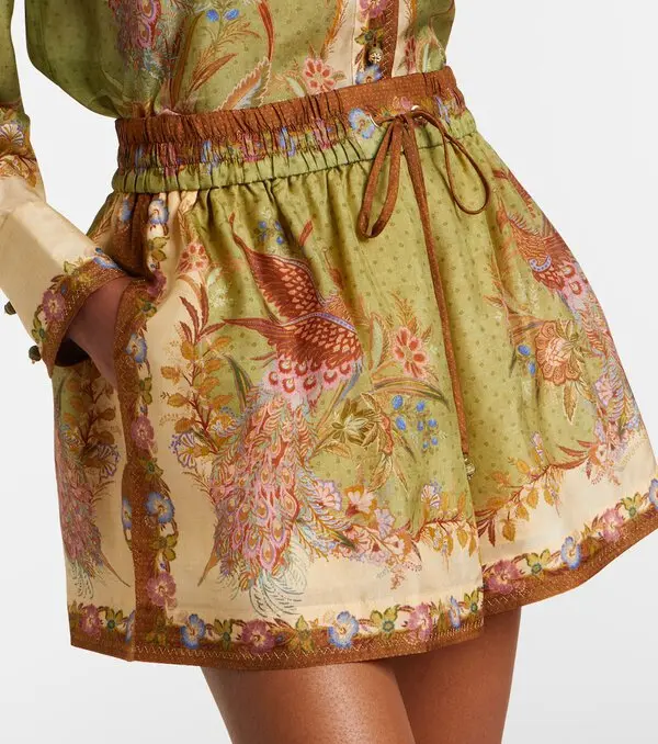 Zimmermann Indra Printed Silk Shorts - Multicoloured