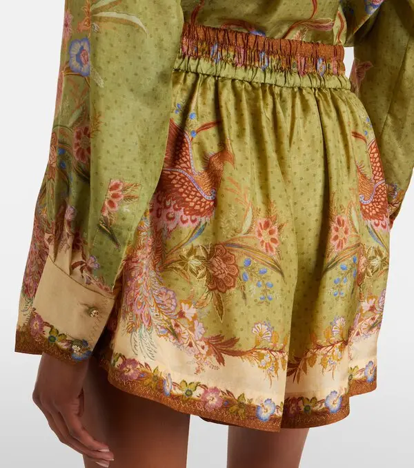 Zimmermann Indra Printed Silk Shorts - Multicoloured