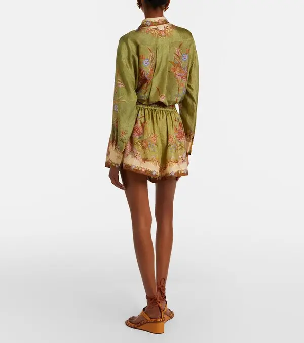 Zimmermann Indra Printed Silk Shorts - Multicoloured