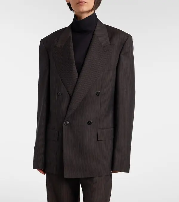 Gucci Pinstripe Wool And Mohair Double-breasted Blazer