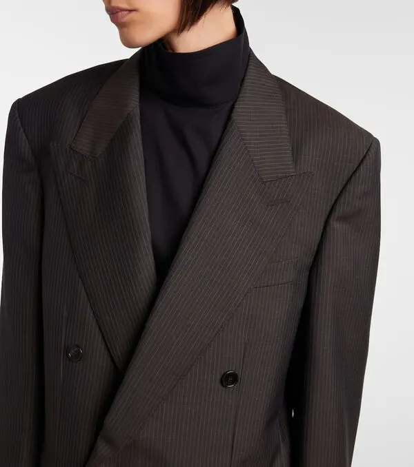 Gucci Pinstripe Wool And Mohair Double-breasted Blazer