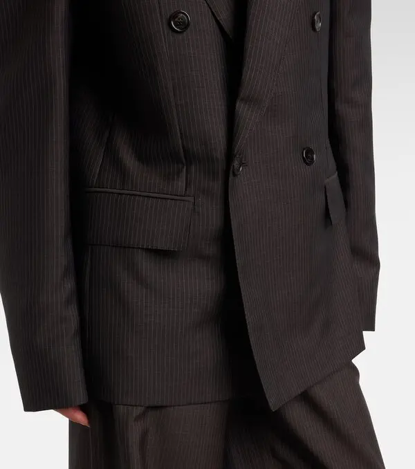 Gucci Pinstripe Wool And Mohair Double-breasted Blazer