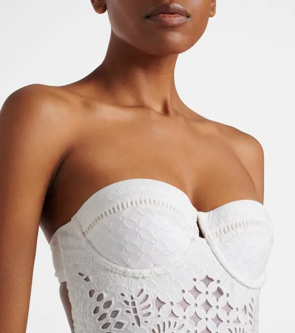 Zimmermann Indra Embroidered Swimsuit - White
