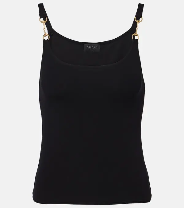 Gucci Horsebit Crêpe Jersey Tank Top - Black