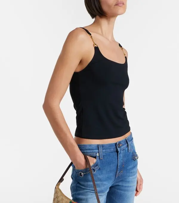 Gucci Horsebit Crêpe Jersey Tank Top - Black