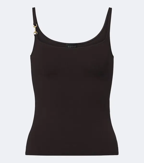 Gucci Horsebit Crêpe Jersey Tank Top - Brown