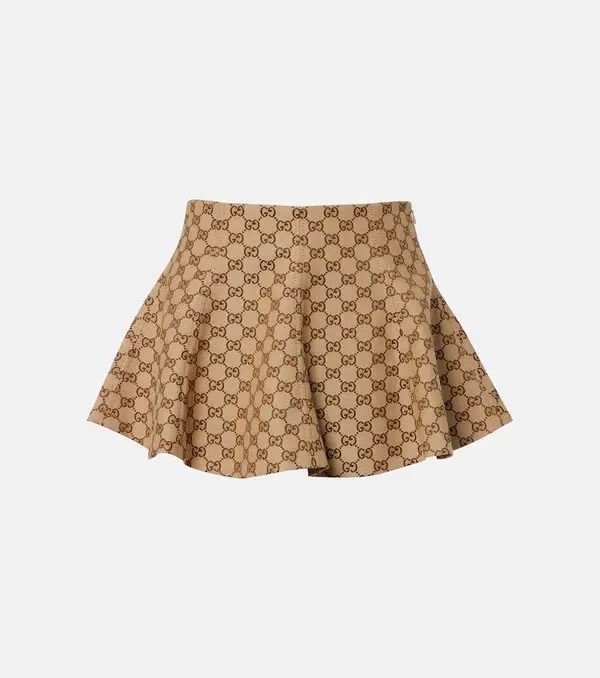 Gucci Gg Canvas Miniskirt - Brown
